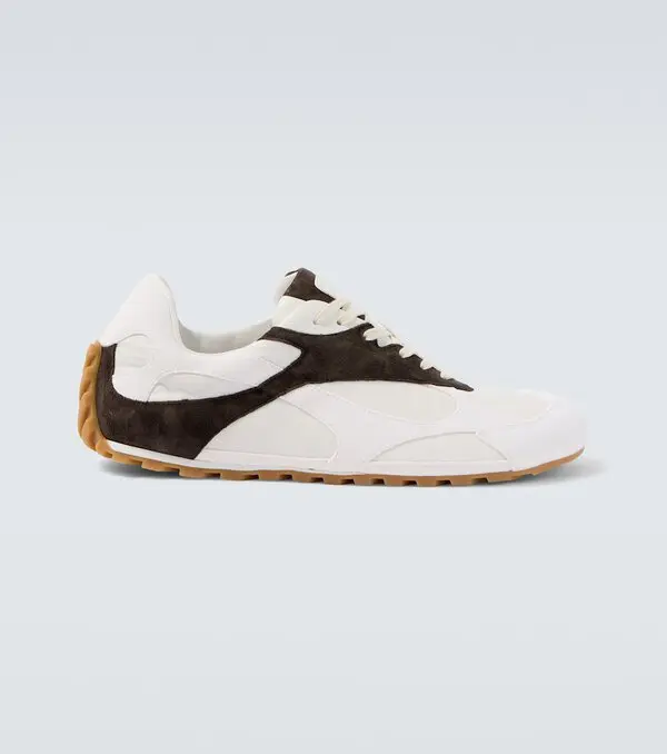 Bottega Veneta Orbit Flash Suede-trimmed Sneakers - White