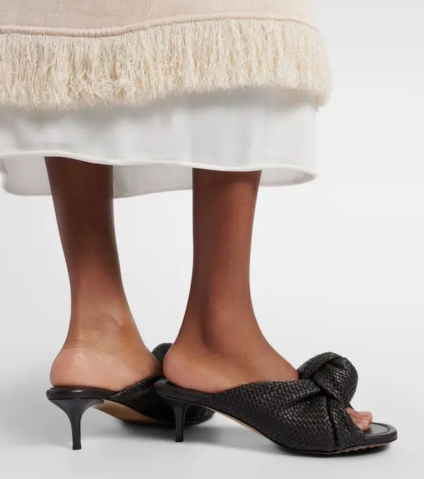 Bottega Veneta Cherry Intreccio Leather Sandals