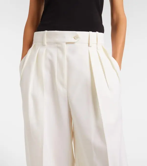 Calvin Klein Alexandra Pleated Wool Wide-leg Pants
