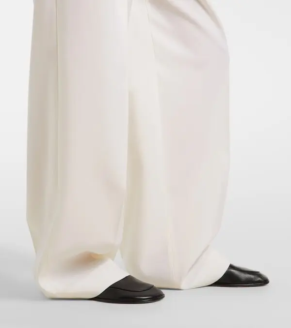 Calvin Klein Alexandra Pleated Wool Wide-leg Pants