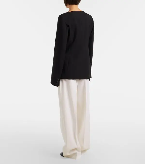 Calvin Klein Alexandra Pleated Wool Wide-leg Pants