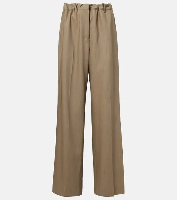 Calvin Klein Fernanda Wool-blend Wide-leg Pants