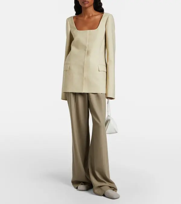 Calvin Klein Fernanda Wool-blend Wide-leg Pants