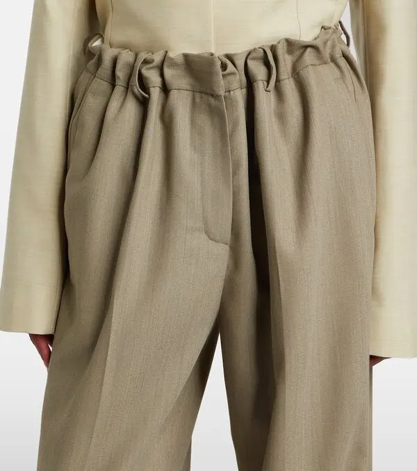 Calvin Klein Fernanda Wool-blend Wide-leg Pants