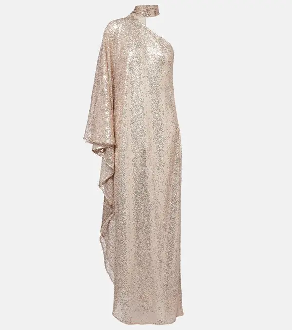 TALLER MARMO Ubud Disco Sequined Lace Gown - Gold