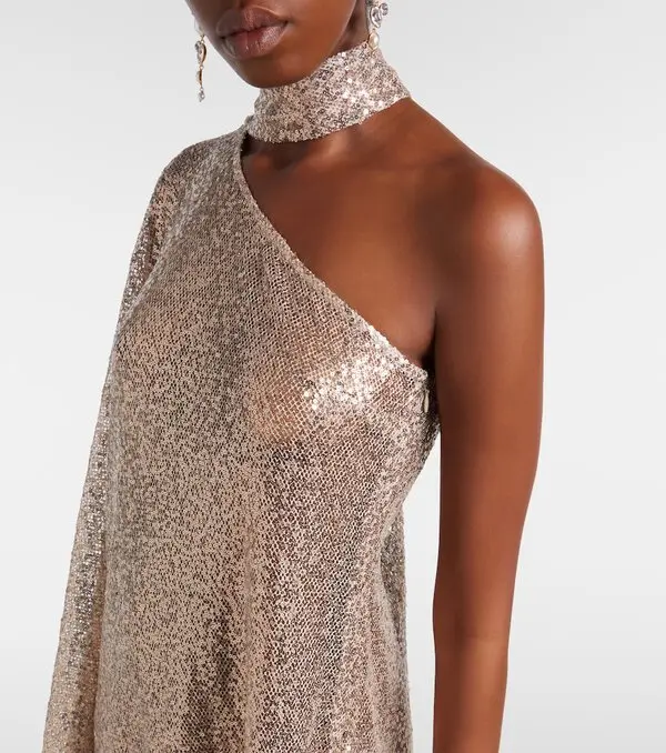 TALLER MARMO Ubud Disco Sequined Lace Gown - Gold