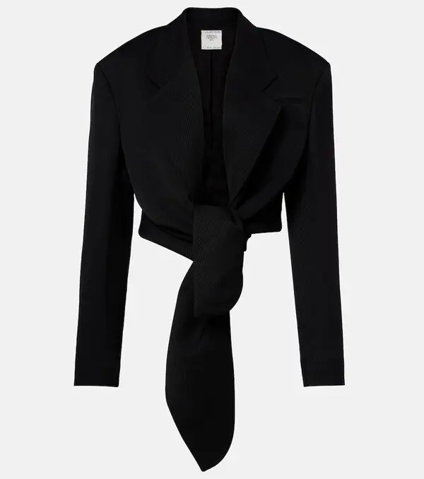 Calvin Klein Petunia Striped Cropped Jacket - Black