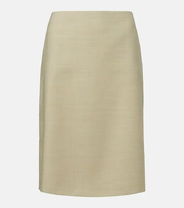 Calvin Klein Wool Midi Skirt - Beige