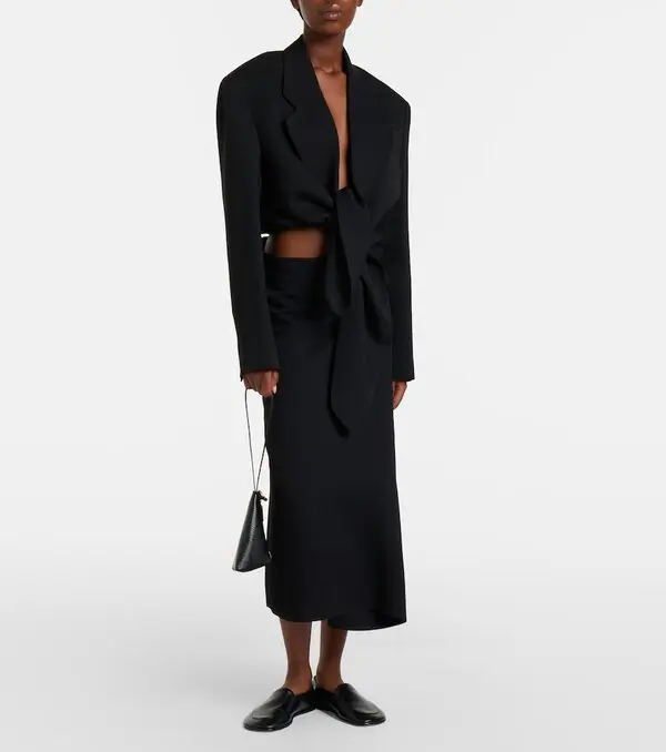 Calvin Klein Hallie Striped Midi Skirt - Black