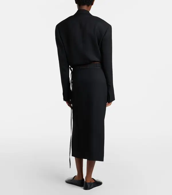 Calvin Klein Hallie Striped Midi Skirt - Black