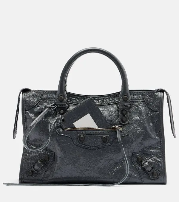 Balenciaga Le City Leather Tote Bag - Grey