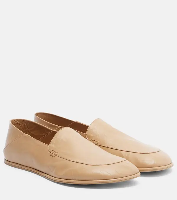Calvin Klein Vela Leather Loafers - Beige