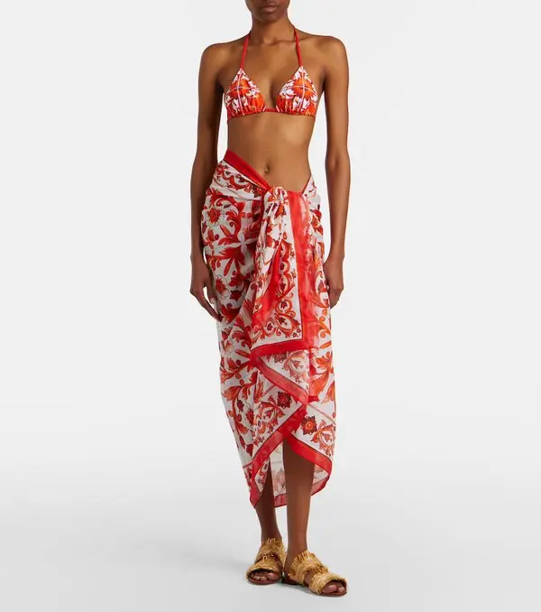 Dolce & Gabbana Majolica Cotton Beach Cover-up