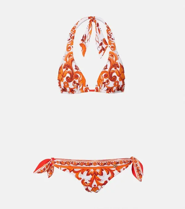 Dolce & Gabbana Majolica Print Bikini - Orange