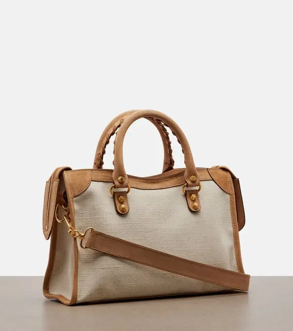 Balenciaga Small Canvas Top-handle Bag - Beige
