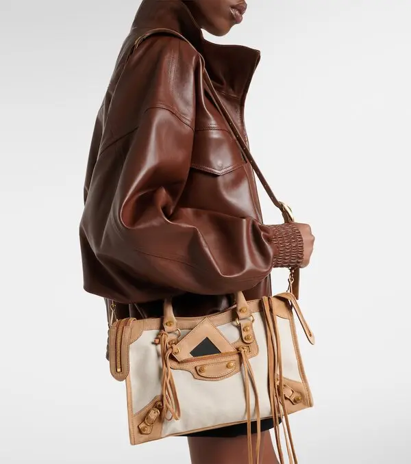 Balenciaga Small Canvas Top-handle Bag - Beige