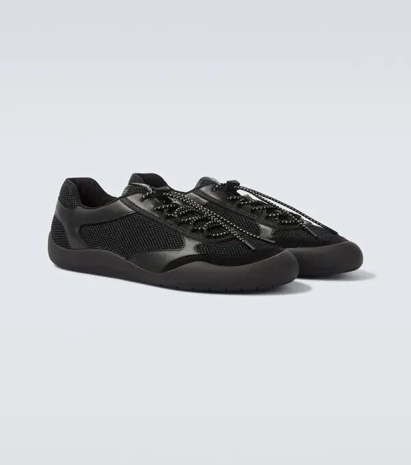 Prada Speedrock Sneakers With Leather Trim - Black