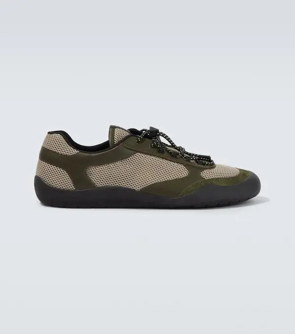 Prada Speedrock Leather-trimmed Sneakers - Green
