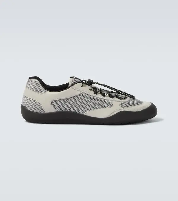 Prada Speedrock Leather-trimmed Sneakers - Grey