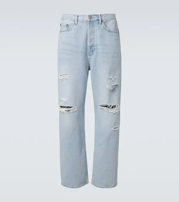 FRAME Baggy Distressed Wide-leg Jeans