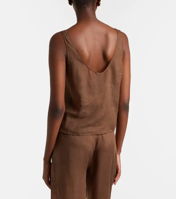 LESET Niko Ramie Tank Top - Brown