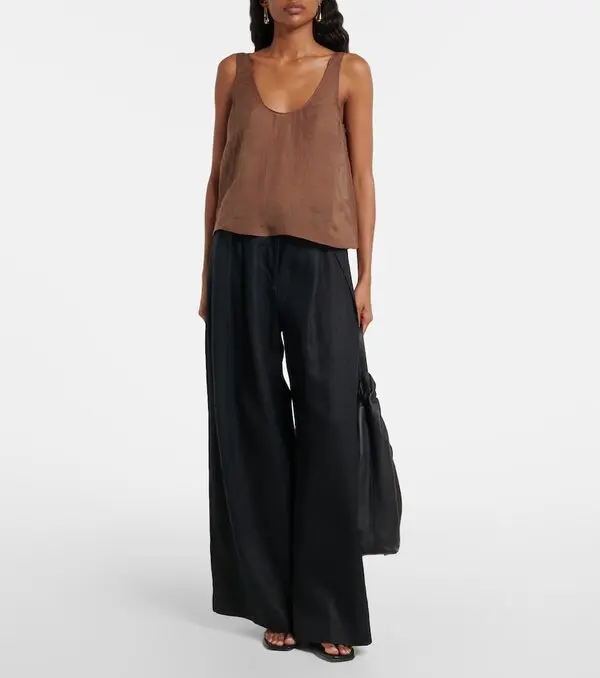 LESET Niko Ramie Tank Top - Brown