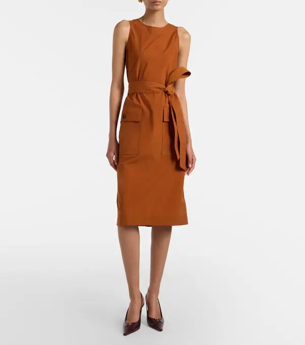 Saint Laurent Belted Midi Dress