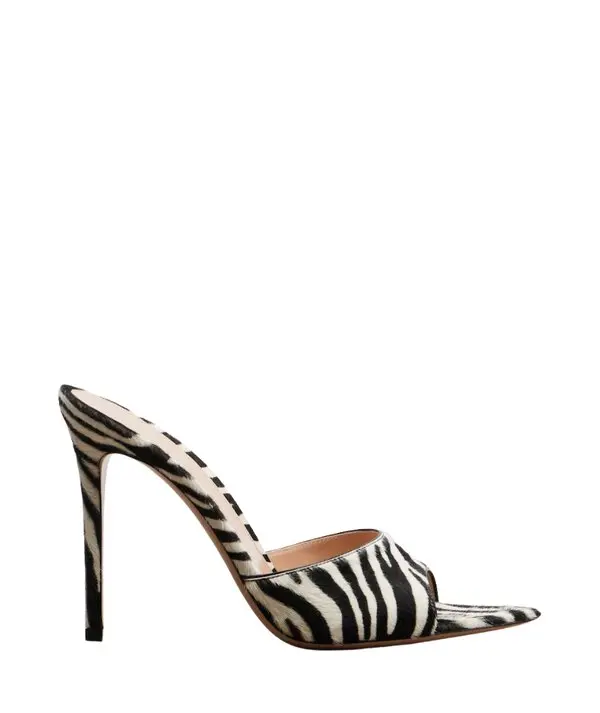 GIANVITO ROSSI Elle Zebra-print Calf Hair Mules - Black