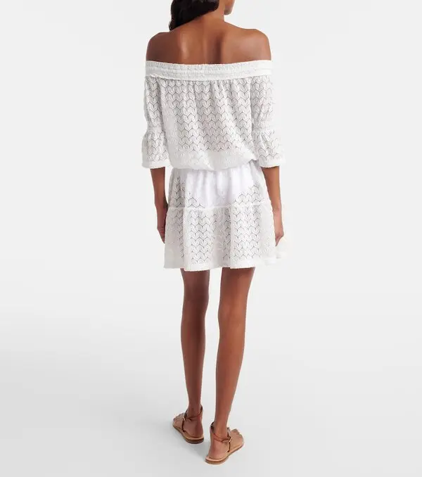 Melissa Odabash Flo Crochet Cotton And Linen Minidress