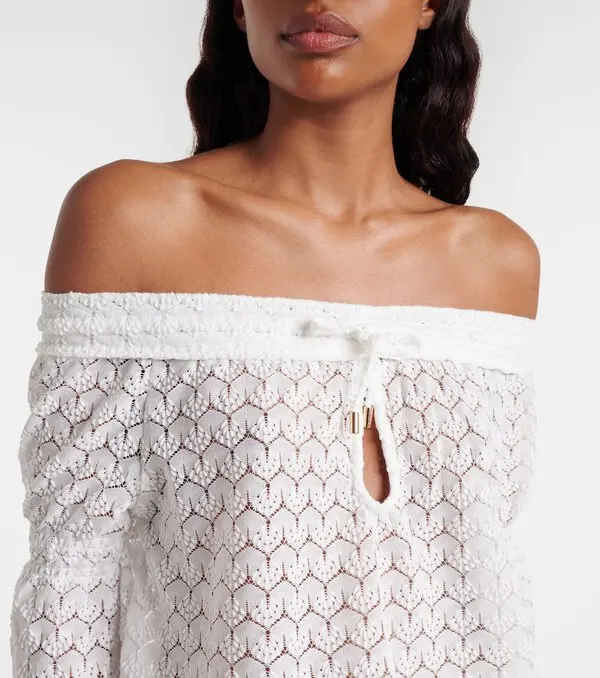 Melissa Odabash Flo Crochet Cotton And Linen Minidress