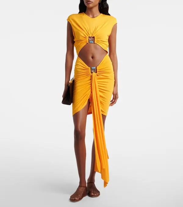 Christopher Esber Bezel Quartz Disconnect Jersey Minidress