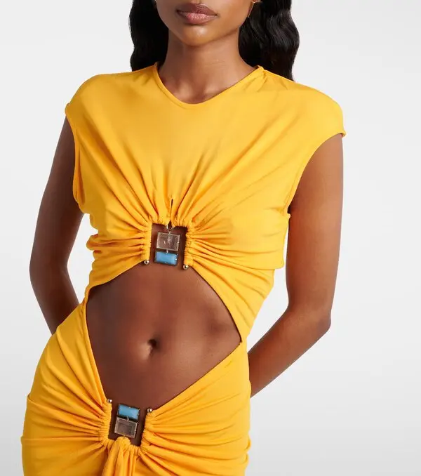 Christopher Esber Bezel Quartz Disconnect Jersey Minidress
