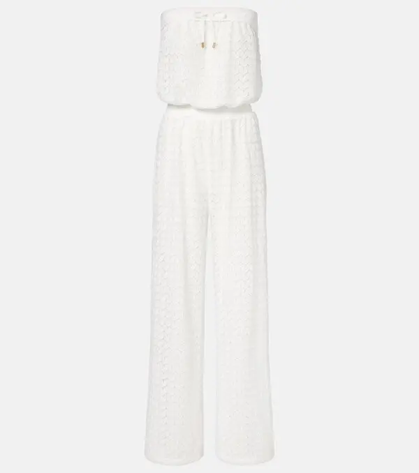 Melissa Odabash Sheer Pointelle Jumpsuit - White