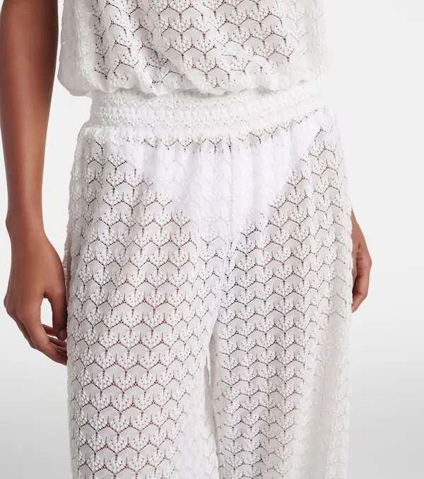 Melissa Odabash Viv Sheer Pointelle Cotton-blend Jumpsuit