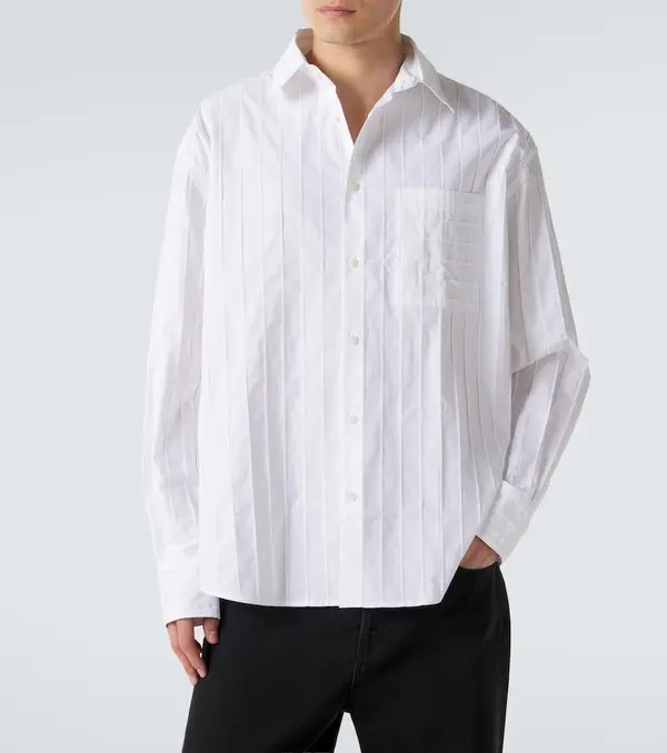Jacquemus Camargue Embroidered Striped Cotton Shirt