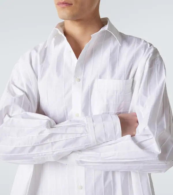 Jacquemus Camargue Embroidered Striped Cotton Shirt