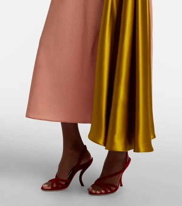 Valentino Garavani Draped Midi Dress With Bow Detail