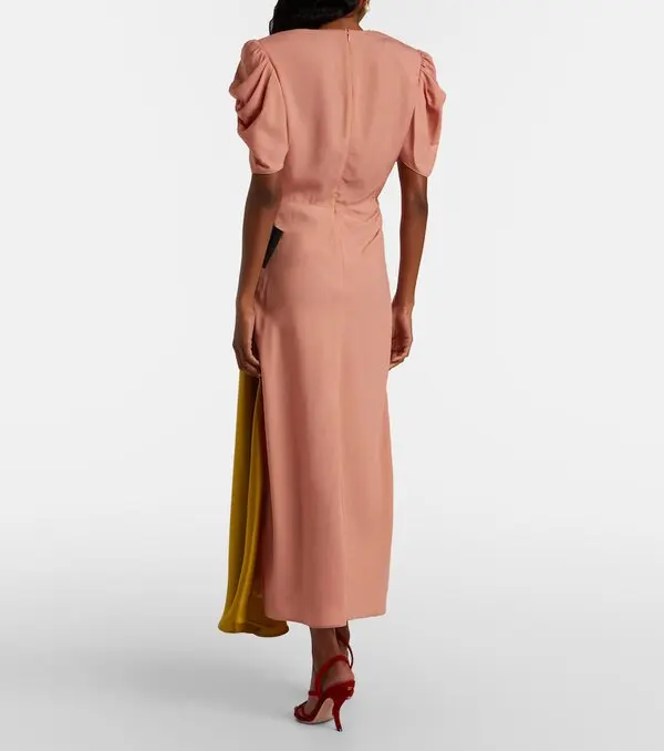 Valentino Garavani Draped Midi Dress With Bow Detail