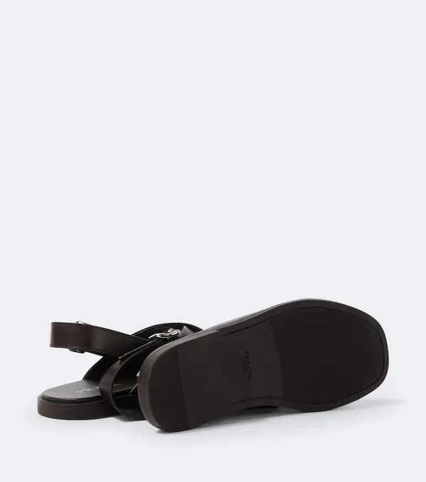 Prada Leather Sandals - Brown