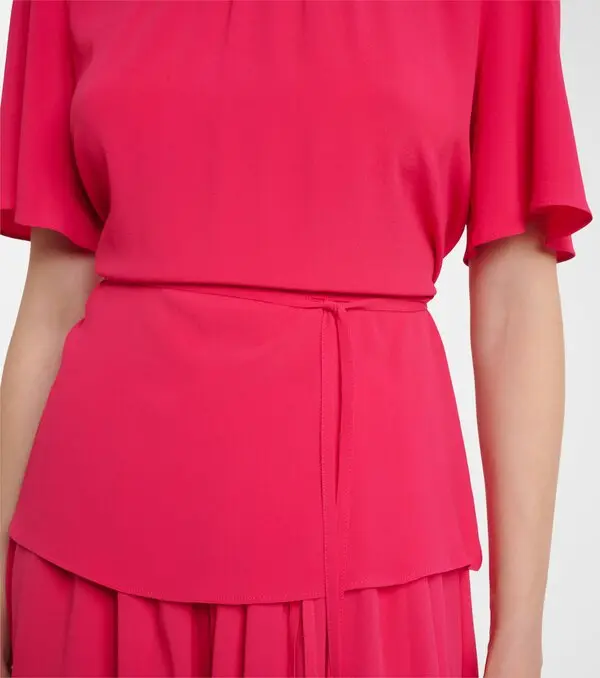 JOSEPH Libby Belted Crêpe Blouse