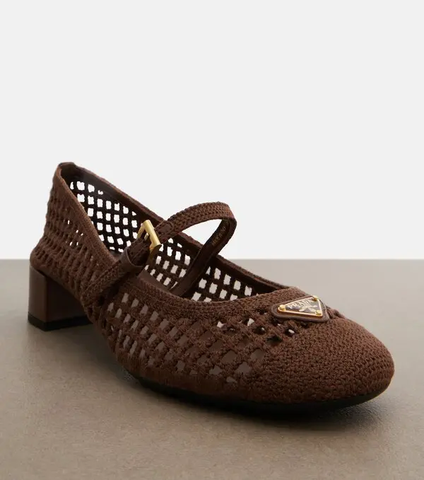 Prada Crochet Mary Jane Pumps