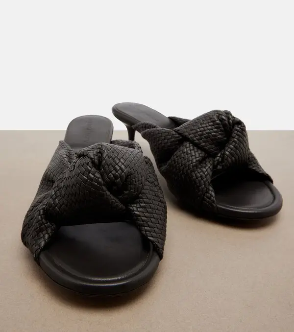 Bottega Veneta Cherry Intreccio Leather Sandals