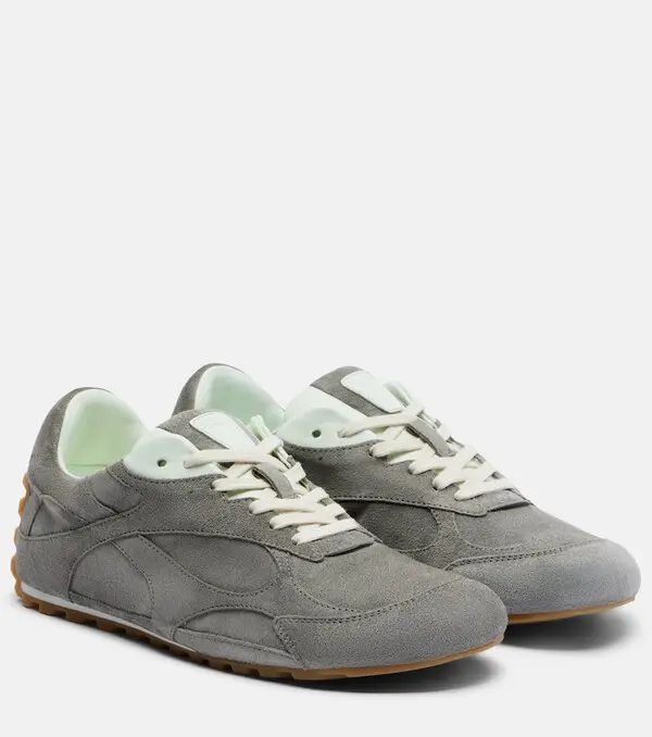 Bottega Veneta Orbit Flash Suede Sneakers - Grey