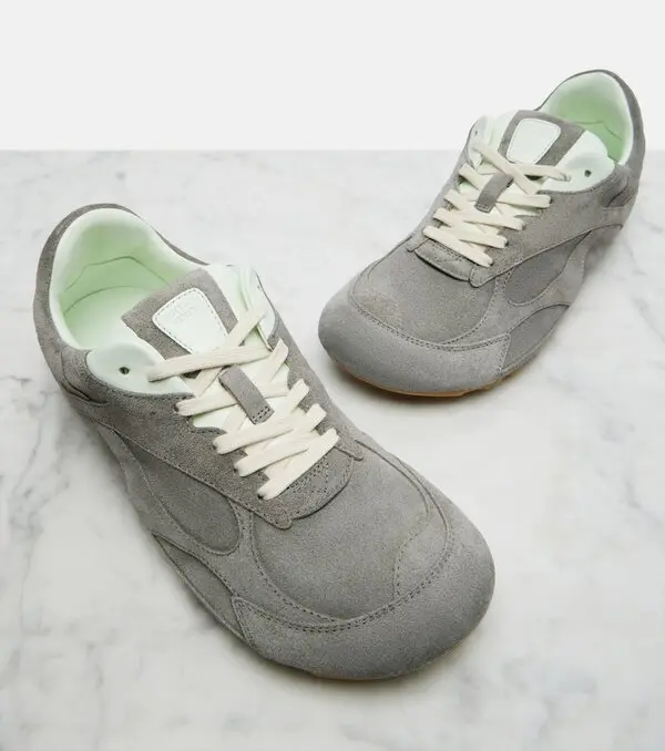 Bottega Veneta Orbit Flash Suede Sneakers - Grey