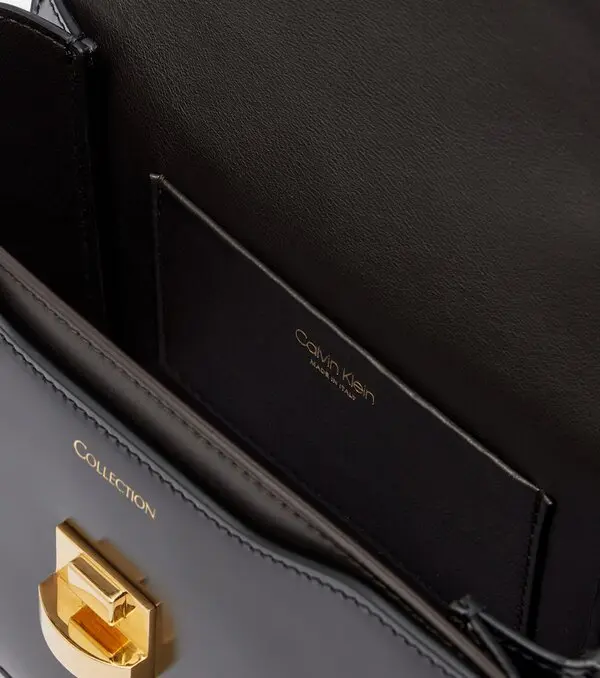 Calvin Klein Tilla Small Leather Shoulder Bag - Black
