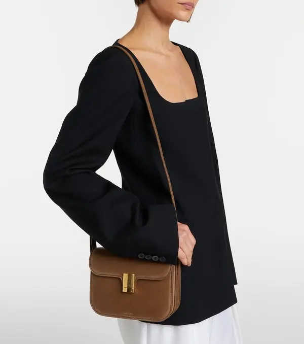 Calvin Klein Tilla Small Leather Shoulder Bag - Brown