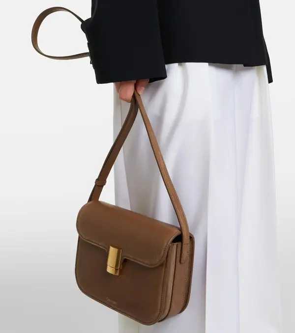 Calvin Klein Tilla Small Leather Shoulder Bag - Brown