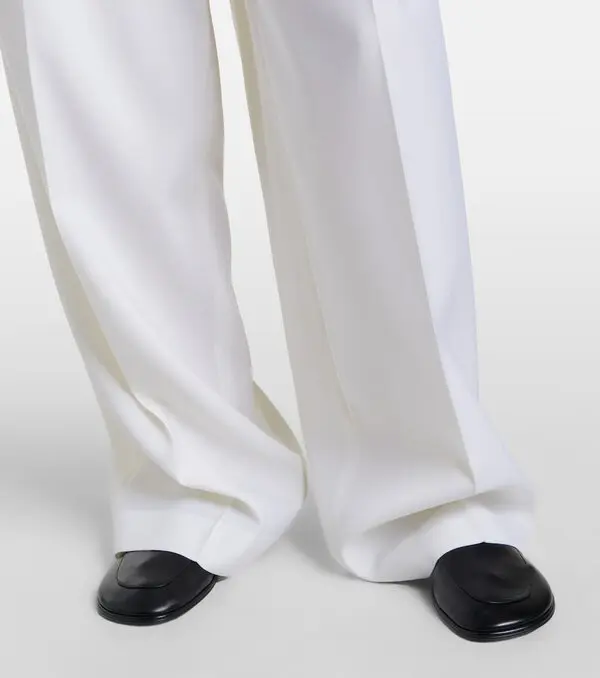 Calvin Klein Alexandra Pleated Wool Wide-leg Trousers