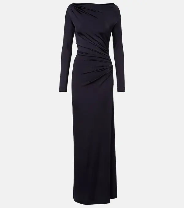 Victoria Beckham Gathered Jersey Maxi Dress