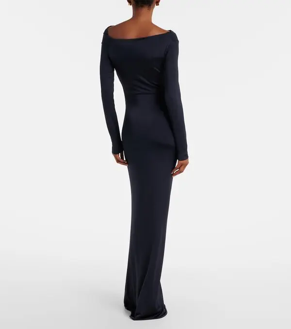 Victoria Beckham Gathered Jersey Maxi Dress